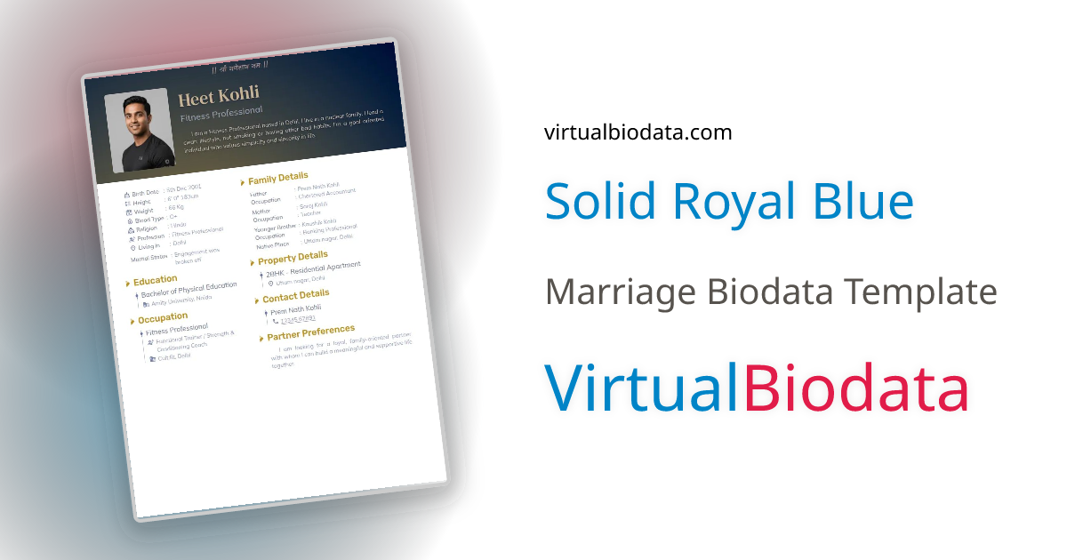 Solid Royal Blue | VirtualBiodata